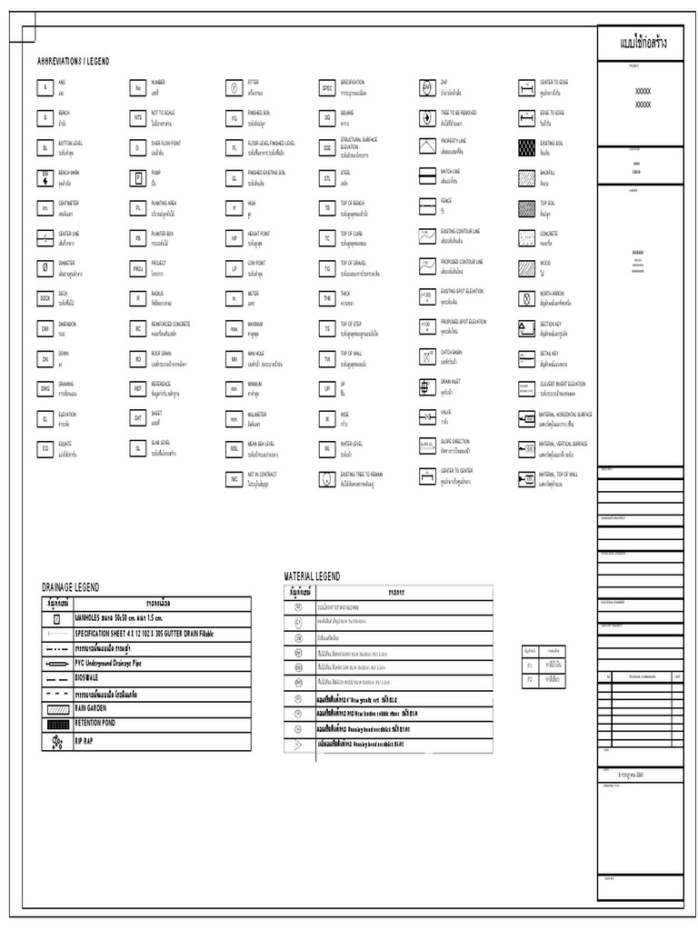 Abbreviations / Legend: Drainage Legend Material Legend | PDF