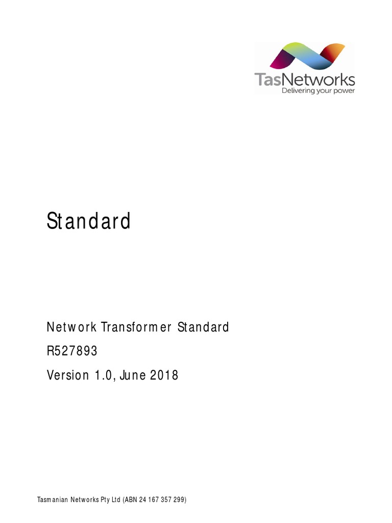 Network Transformer Standard Pdf Pdf Transformer Electric Power Transmission