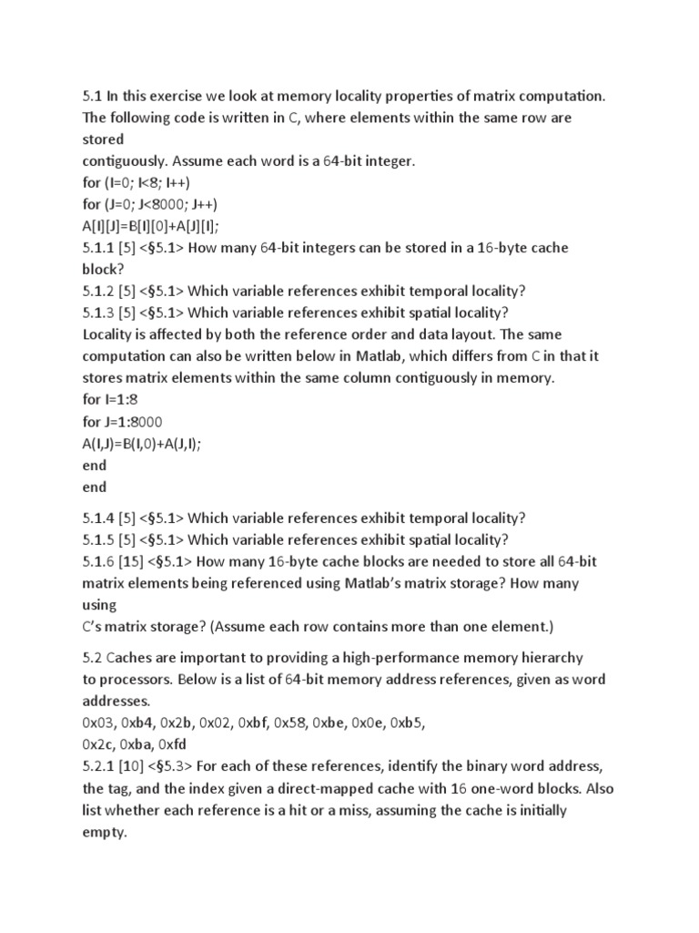 HW5TCMT | PDF | Cpu Cache | Computer Hardware