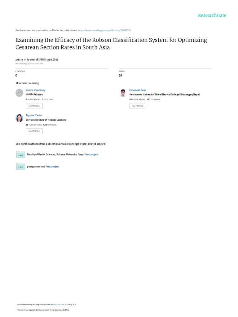 Examining The Efficacy of The Robson Classification System For ...