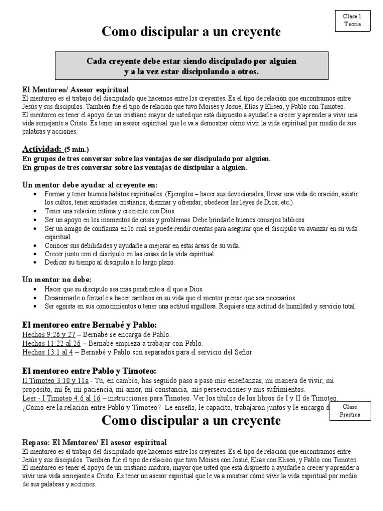 Como Discipular A Un Creyente | PDF | Oración | Cristo (título)