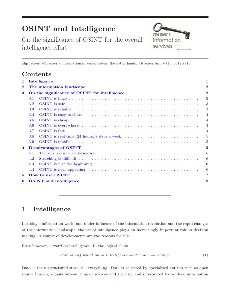 Significance of Osint | PDF | Information Age | Computing