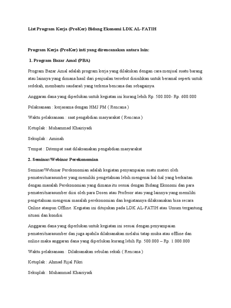 ProKer Bid. Ekonomi | PDF | Bisnis
