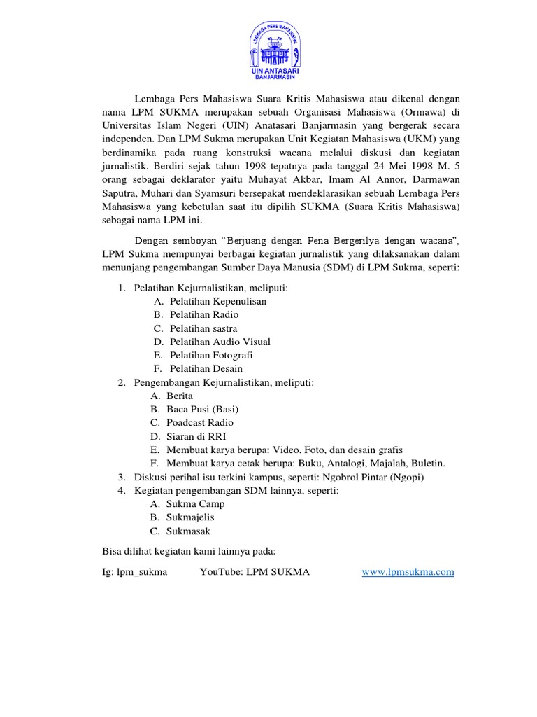 Profil LPM Sukma | PDF