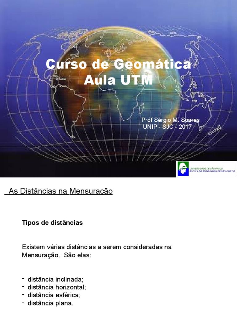 Sistema UTM - Aulas Power Point | PDF | Longitude | Geometria