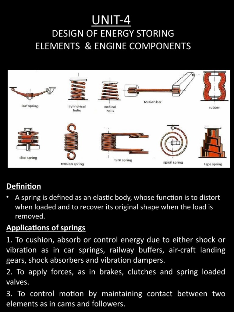 UNIT-4: Design of Energy Storing Elements & Engine Components | PDF ...