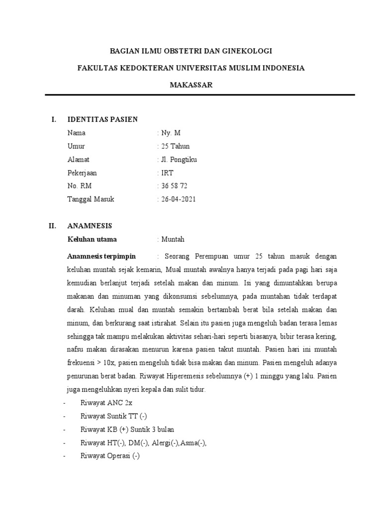 Status Ujian Obgyn Heg | PDF