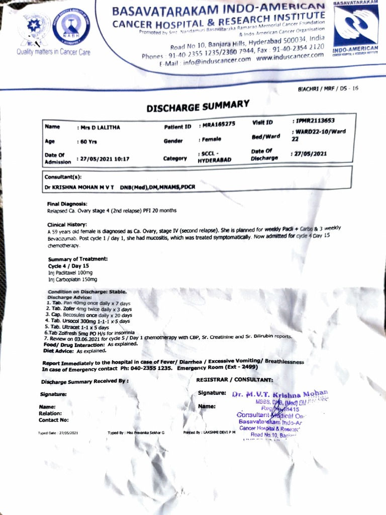 Previous Discharge Summary 28 May 2021 | PDF | Epidemiology | Causes Of ...