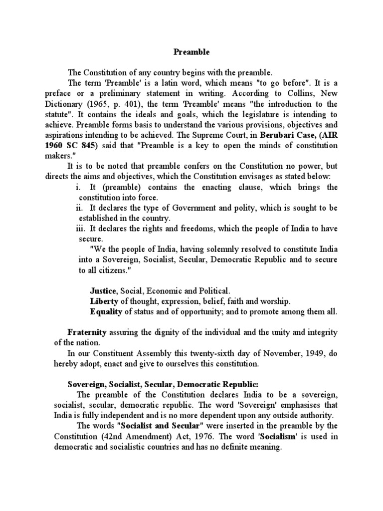 Preamble | PDF | Legal Documents | Constitutional Law