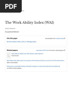 WAI - Work Ability Index | PDF | Psychology | Diseases And Disorders