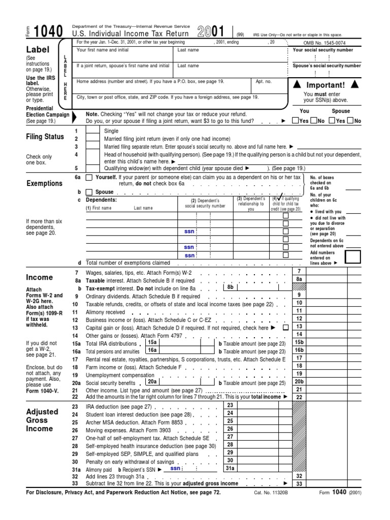 1040 U.S. Individual Income Tax Return Filing Status ... - ReportLab ...