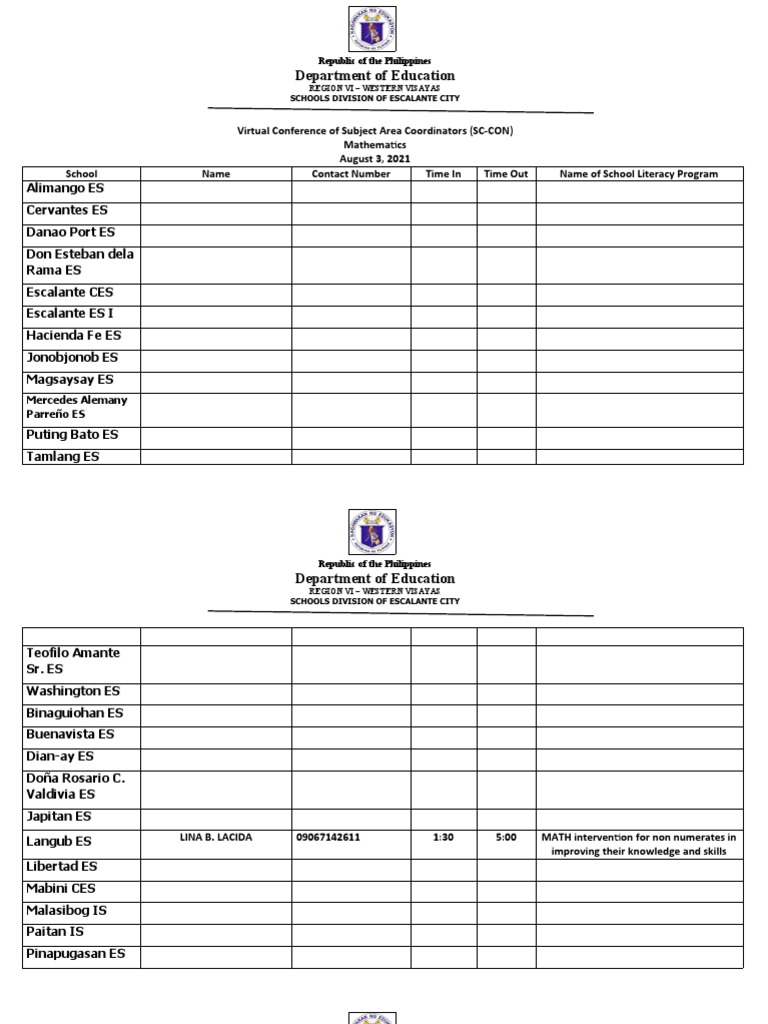 Mathematics Attendance Sheet | PDF
