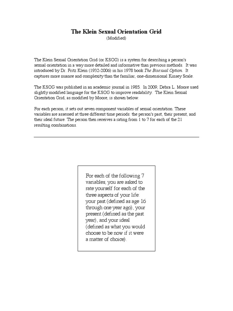 Ksog Scale | PDF | Sexual Orientation | Heterosexuality