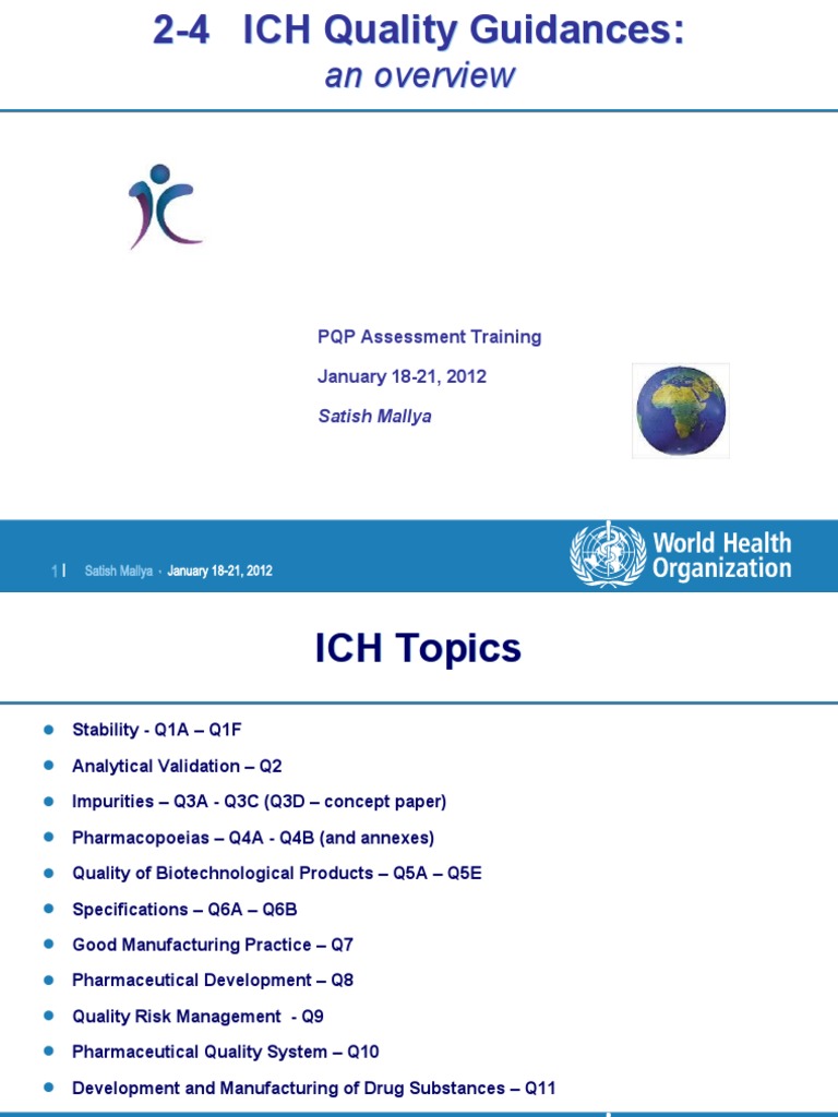2-4 ICH Overview | PDF | Pharmaceutical Formulation | Statistics
