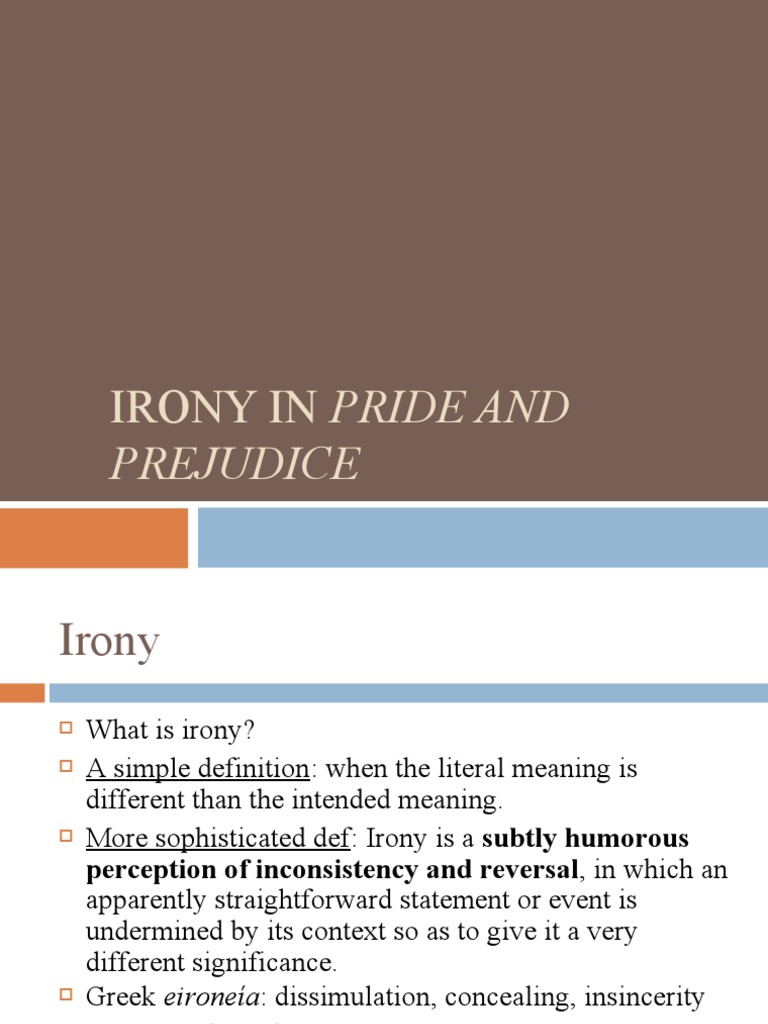 Irony in Pride and Prejudice | PDF | Irony