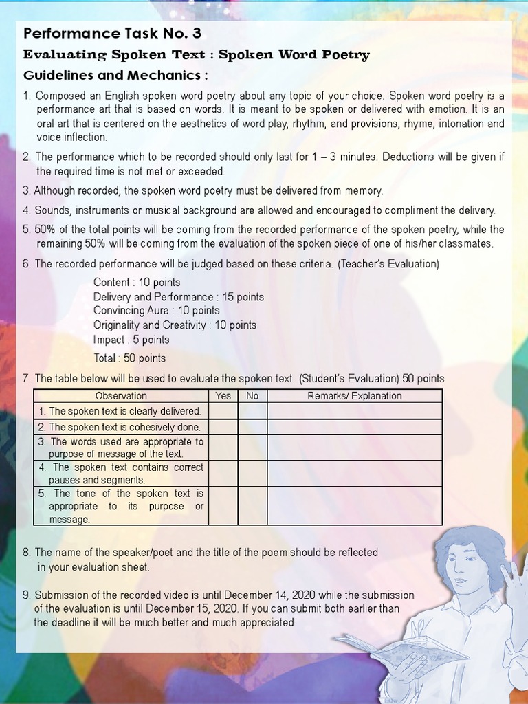 Spoken Word Poetry Performance Guidelines | PDF