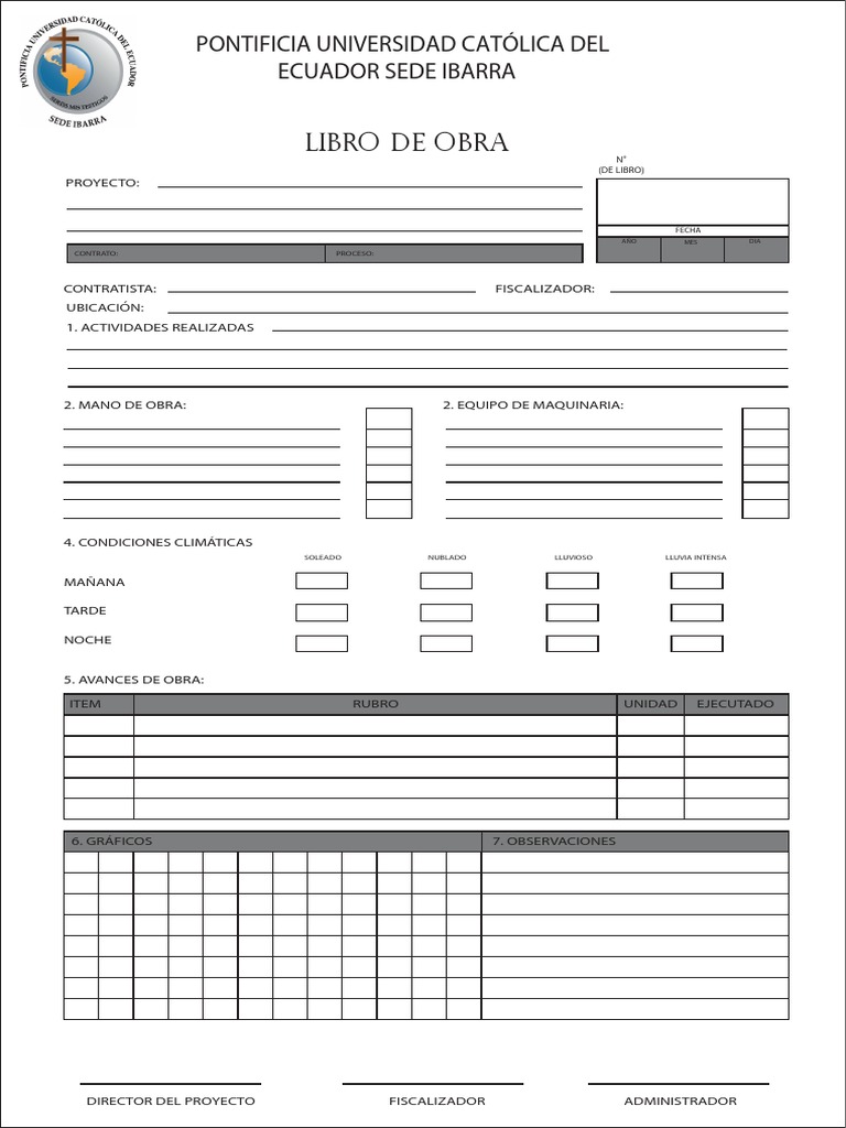 Libro de Obra Formato | PDF