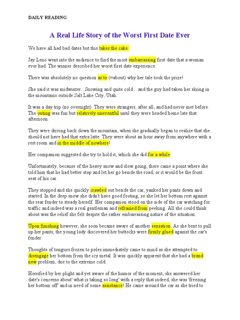 A Real Life Story of The Worst First Date Ever | PDF