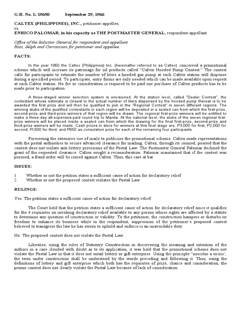 Case 2-Caltex v. Palomar | PDF | Statutory Interpretation | United ...