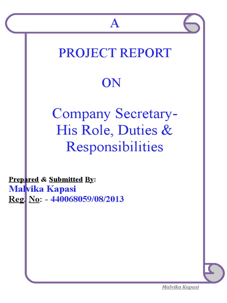 Company Secretary: Role and Duties | PDF | Board Of Directors ...