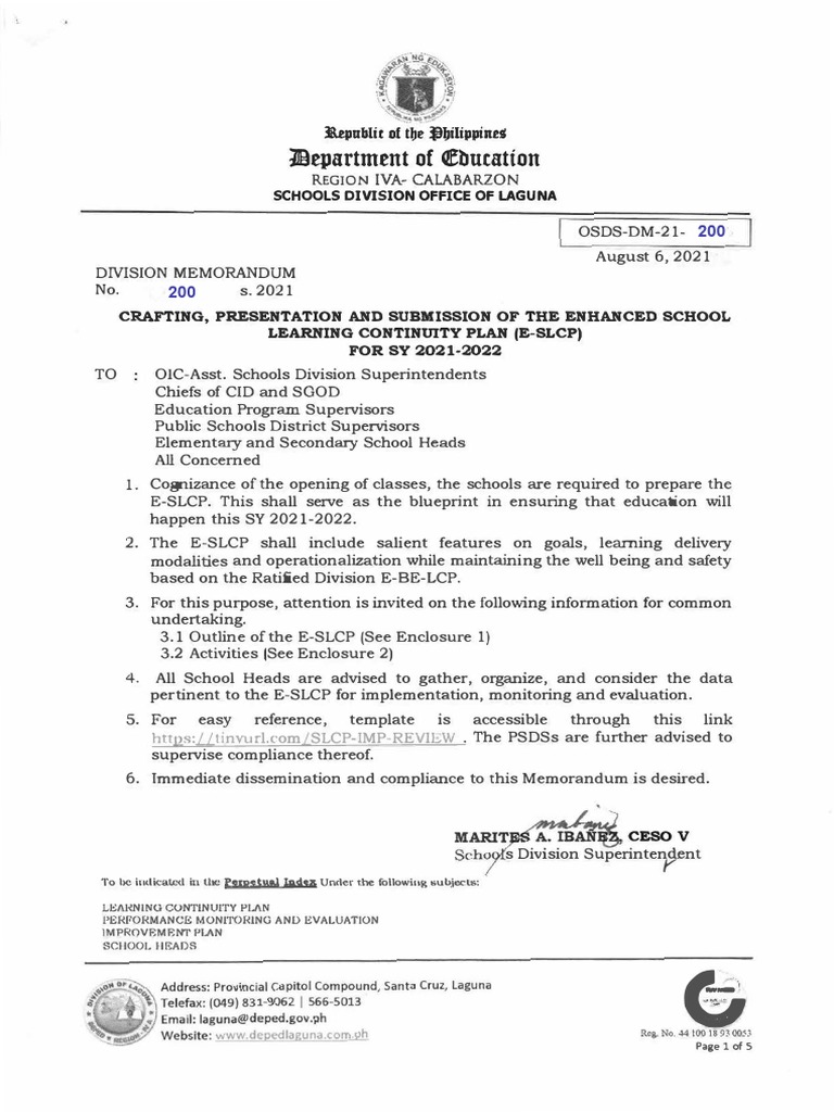 Dm200s2021 Crafting Presentation and Submission of The Enhanced School ...