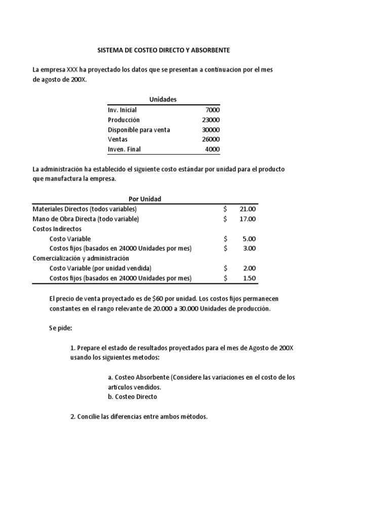 Sistema de Costeo Directo y Absorbente - Grupo 1 | PDF | Economias | Business