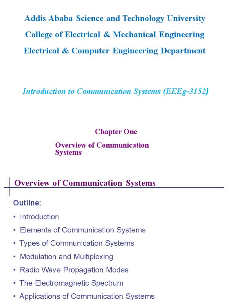 Chapter - 1 Overview of Communication Systems-1 | PDF | Communications ...