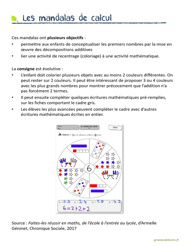 Mandalas de Calcul pour Enfants | PDF | Mathématiques