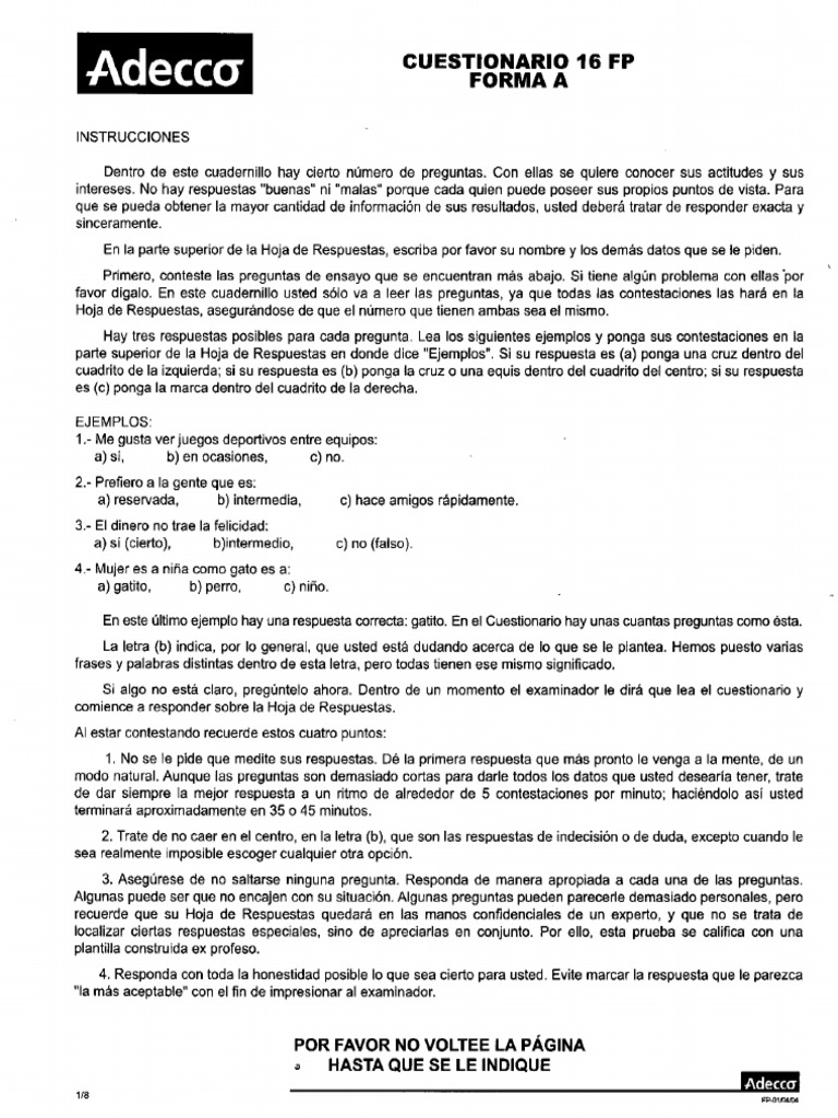 Cuestionario 16 FP | PDF