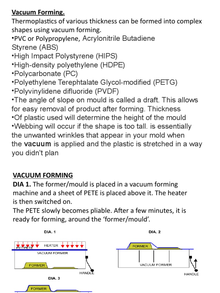 Vacuum Forming Techniques and Materials | PDF | Shape Memory Alloy ...