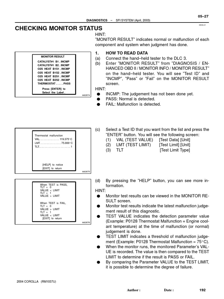 Checking Monitor Status: 1. How To Read Data | PDF