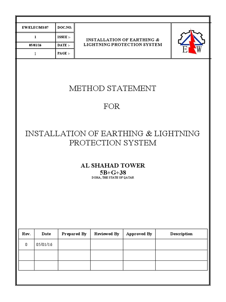 Earthing & Lightning Protection Method | PDF | Electrical Wiring ...