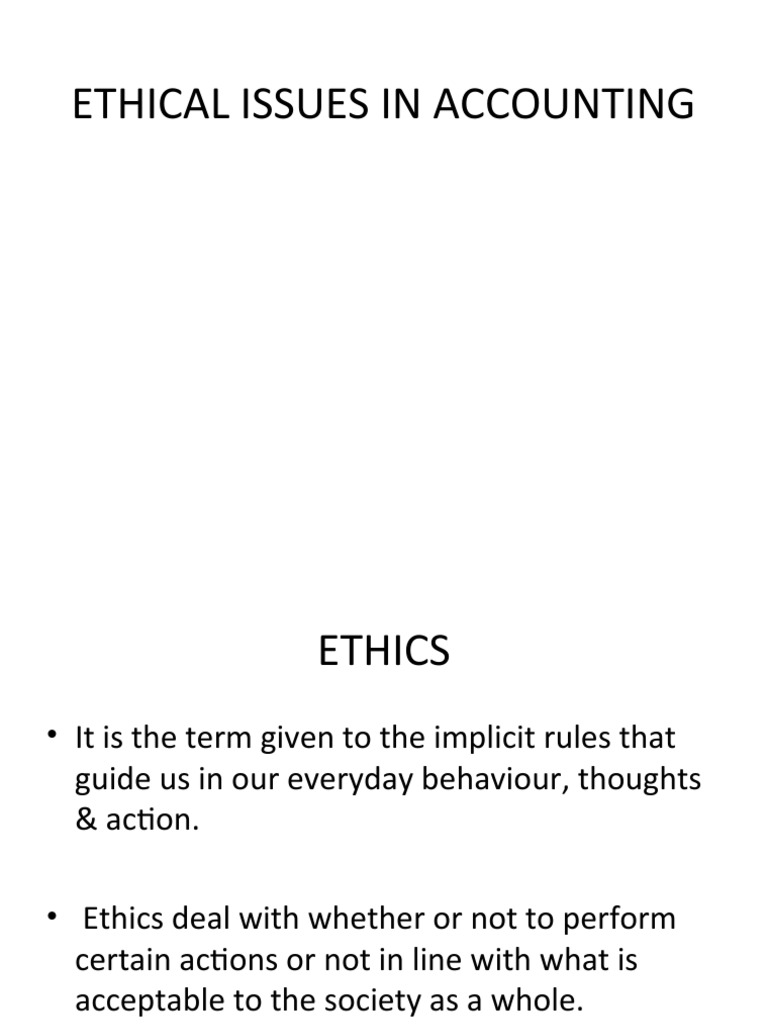Ethical Issues in Accounting | PDF | Accounting | Audit