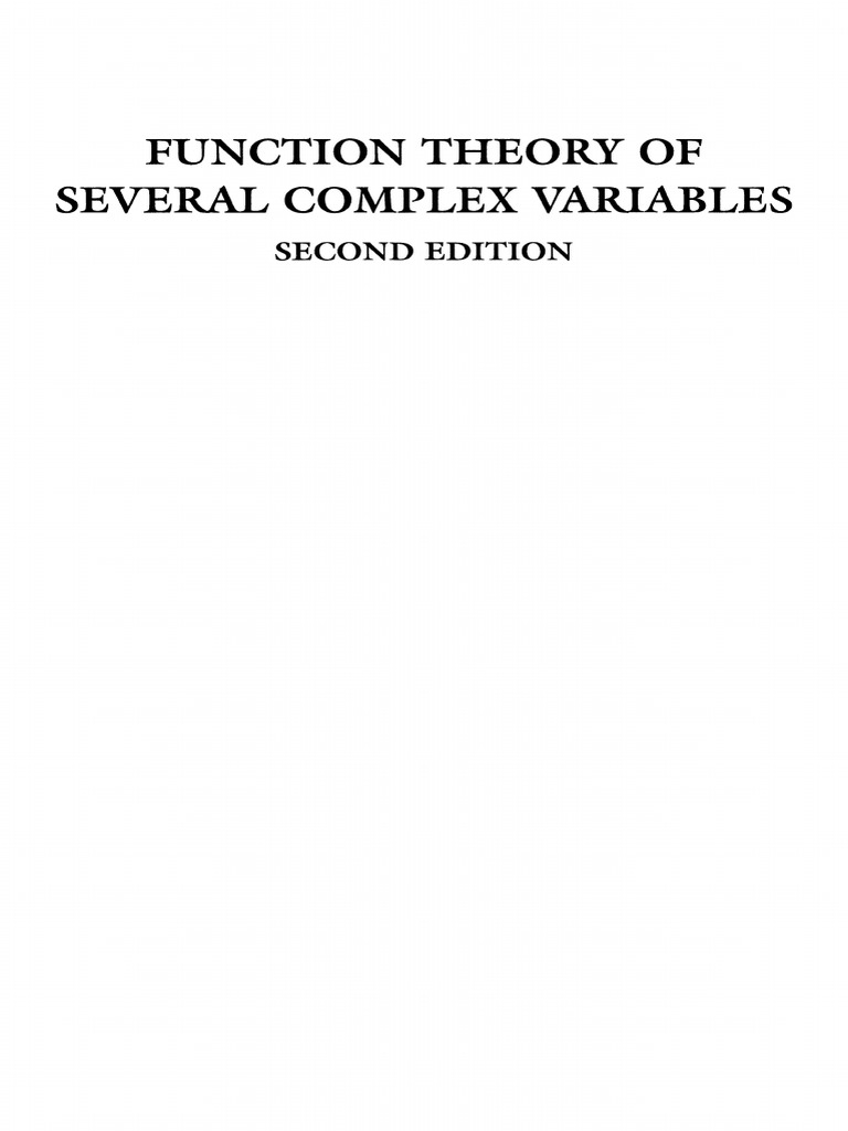 (Applied Mathematical Sciences Chelsea Publishing) Steven G. Krantz - Function Theory of Several ...