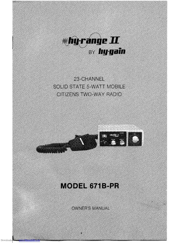 Hy Gain Hy Range Ii 671 Pr Manual Pdf Ignition System Microphone