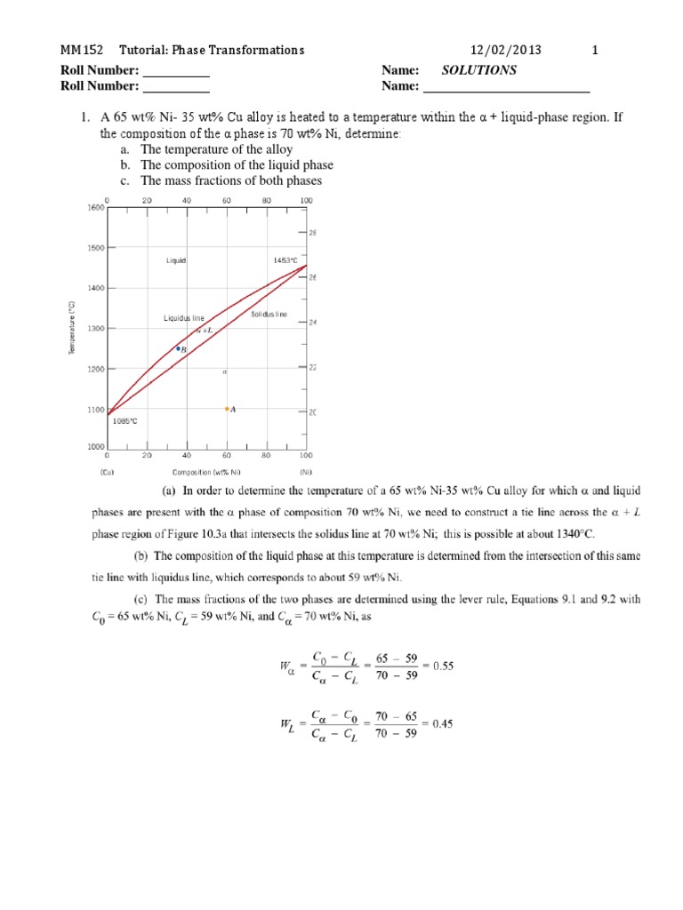 Phase Transformations in Alloys Tutorial | PDF | Science & Mathematics ...