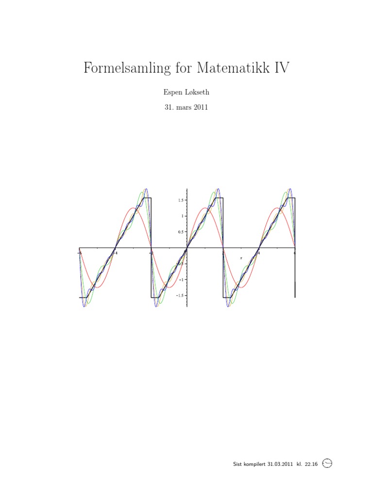 Formelsamling For Matematikk IV | PDF