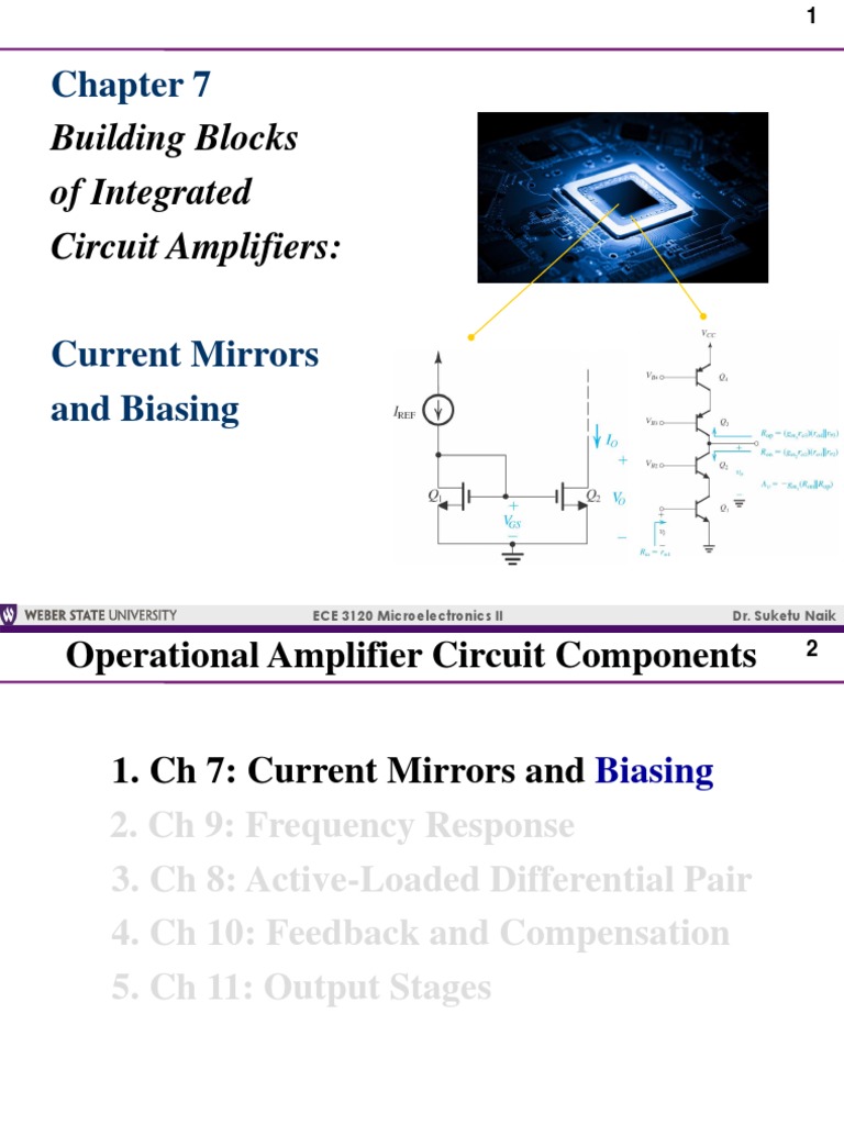 Building Blocks of Integrated Circuit Amplifiers:: ECE 3120 ...