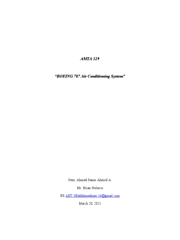 Boeing 787 Air Conditioning Overview | PDF | Gas Technologies ...