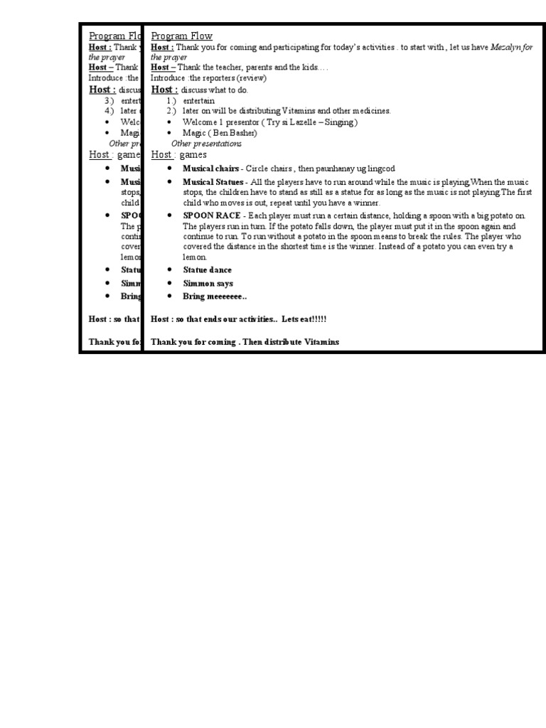 Host: Host:: Program Flow Program Flow | PDF | Leisure