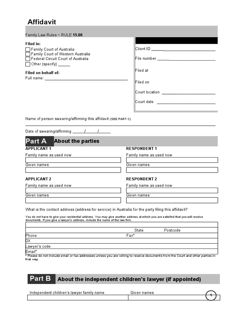Affidavit Blank Template | PDF | Affidavit | Lawyer