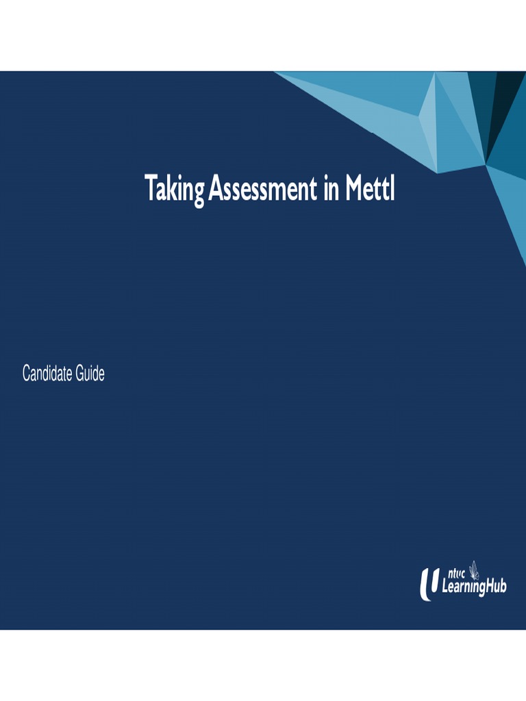 Taking Assessment in Mettl - Candidate Guide (Test Link) | PDF ...