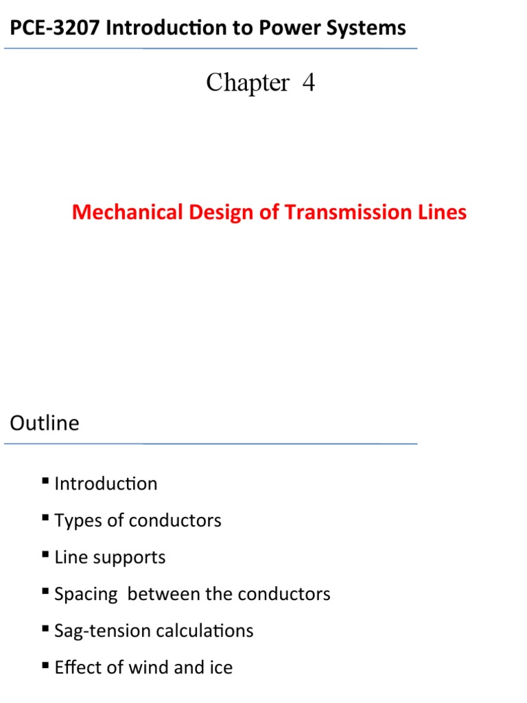 Lecture 6 (Chaptr4) Mechanical Design of Transmission Lines | PDF ...