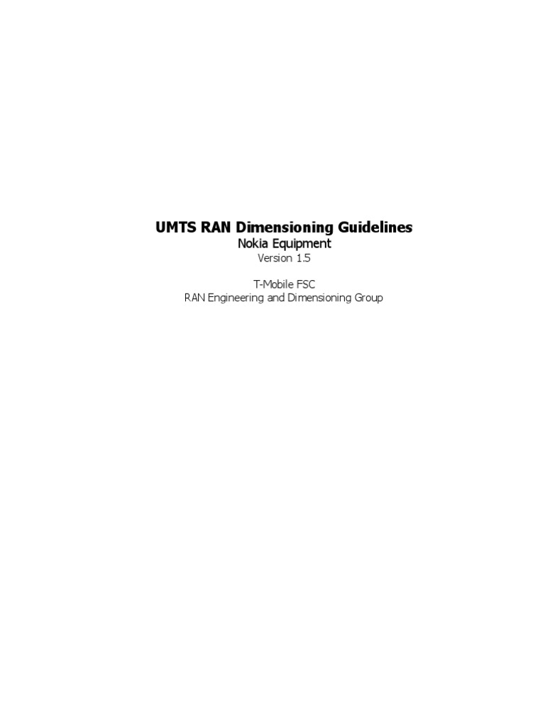 UMTS RAN Dimensioning Guidelines - Nokia - v1.5 | Download Free PDF | High Speed Packet Access ...