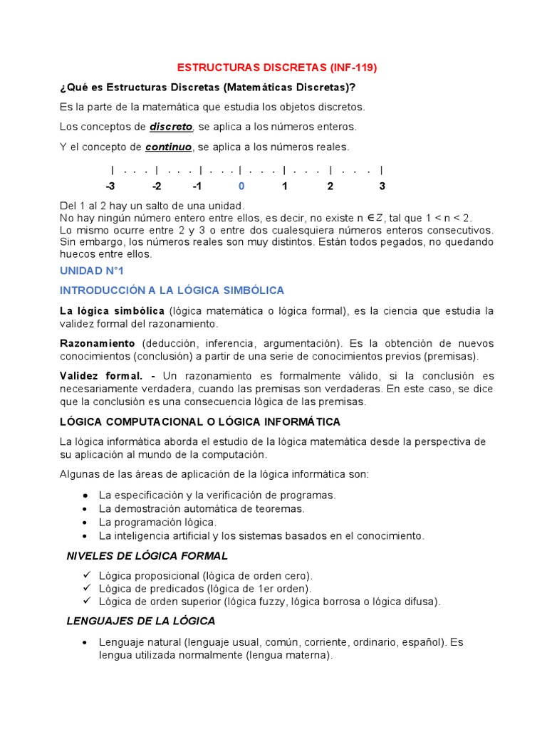 Estructura Discreta - 01 | PDF | Proposición | Lógica matemática