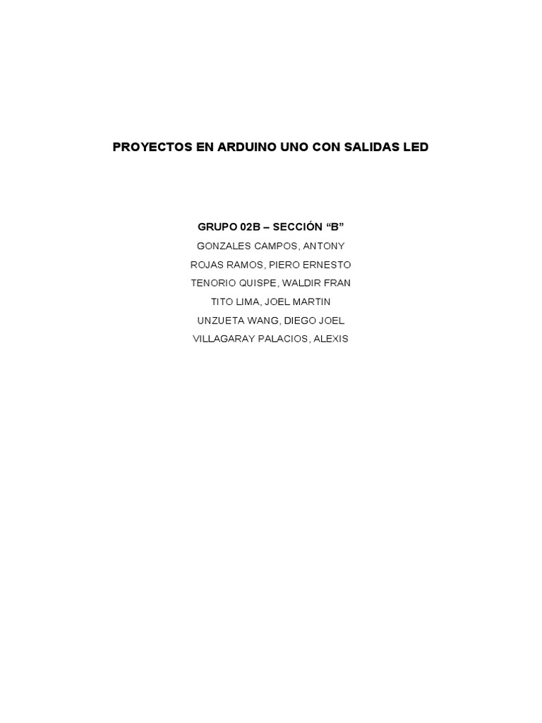 Informe Tarea6 ARDUINO CON LED | PDF | Diodo | Diodo emisor de luz