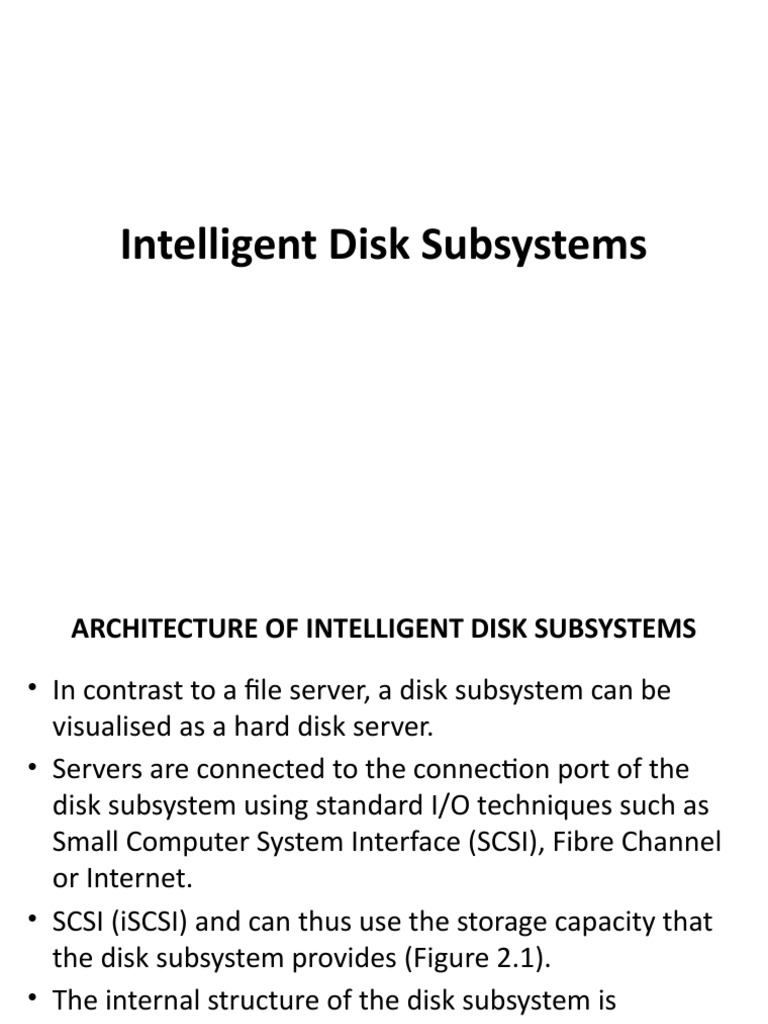 Intelligent Disk Subsystems | PDF | Hard Disk Drive | Cache (Computing)