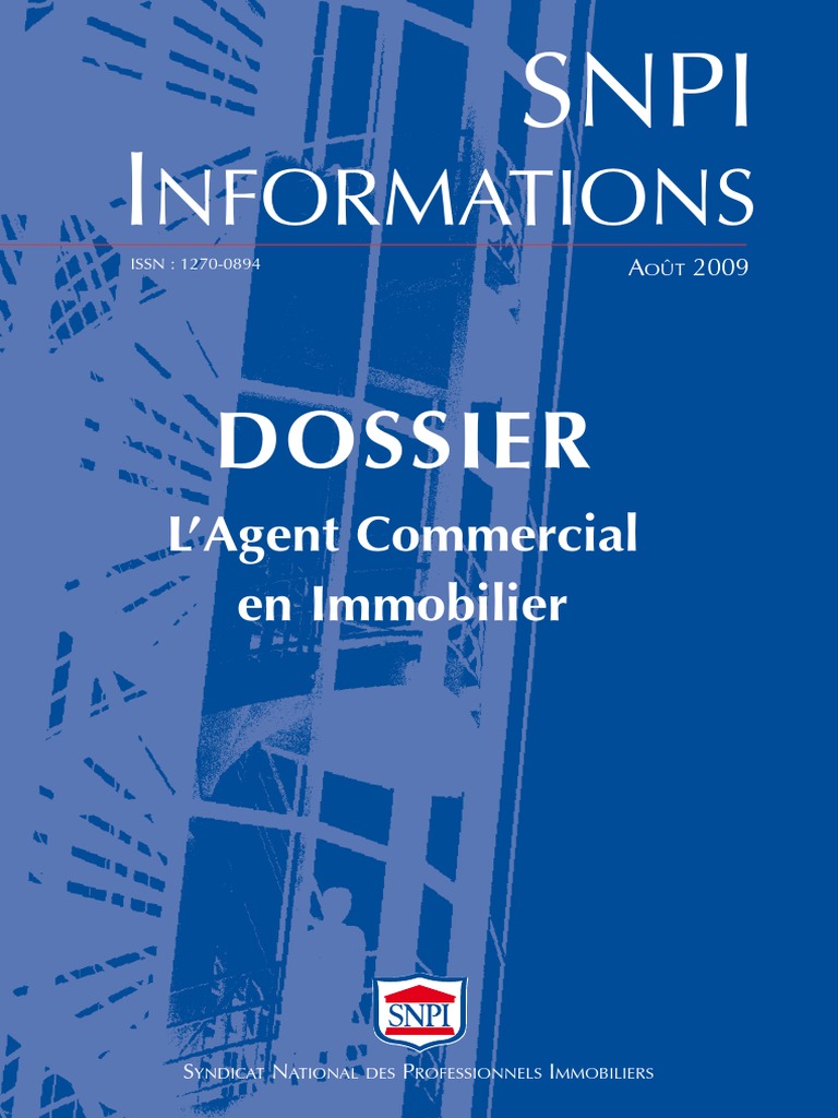 SNPI - DOSSIER SNPI 2009 Aout | PDF | Agent immobilier | Taxe sur la ...