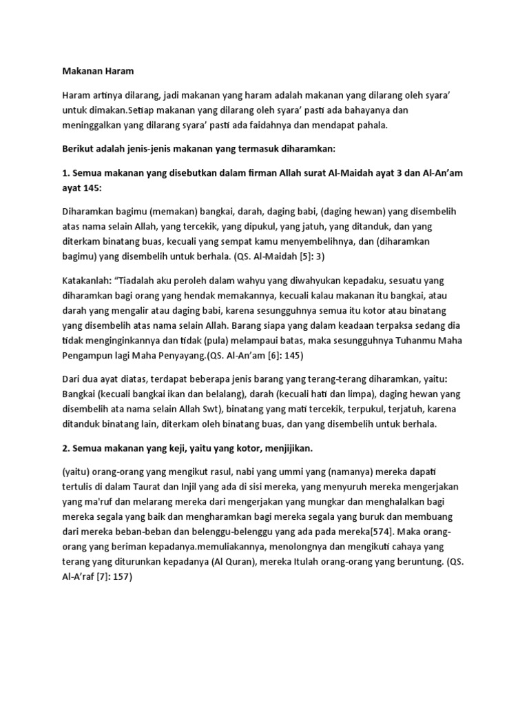 Makanan Haram Dalam Islam Pdf