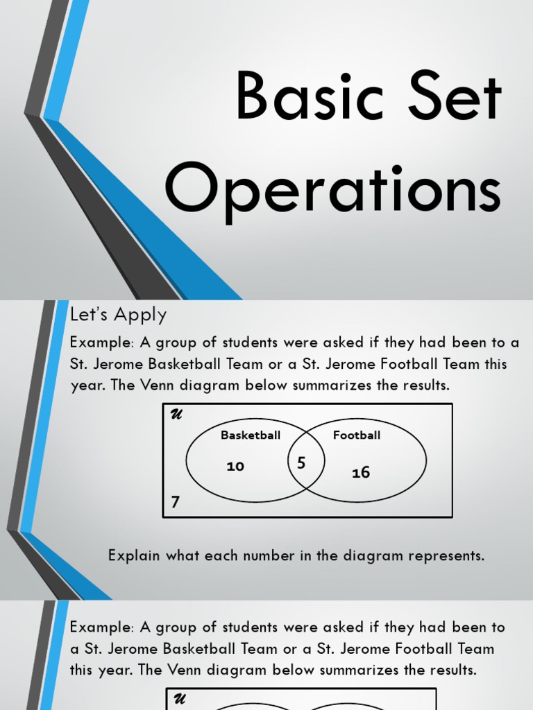 Basic Set Operations - Learn Venn Diagrams and Set Notation | PDF ...